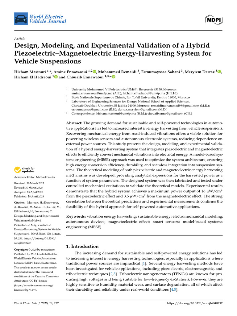 Design, Modeling, and Experimental Validation of A Hybrid | PDF ...
