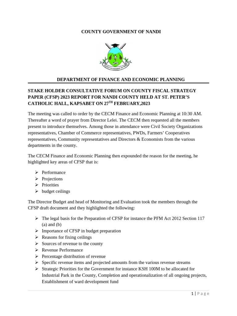 Cfsp Report | PDF | Economies