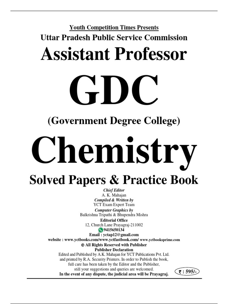 UPPSC GDC Assistant Professor GDC Chemistry | PDF | Chemical Reactions ...