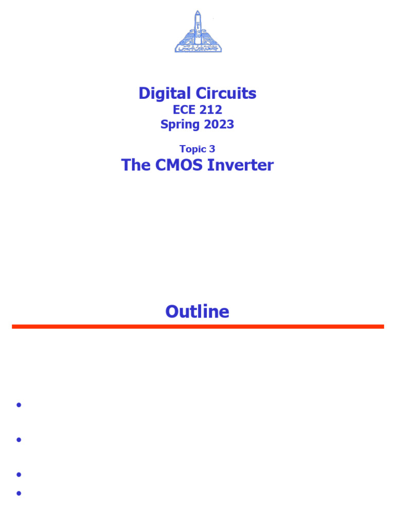 03 - Ece212 - s23 - Cmos Inverter | PDF | Cmos | Power Inverter