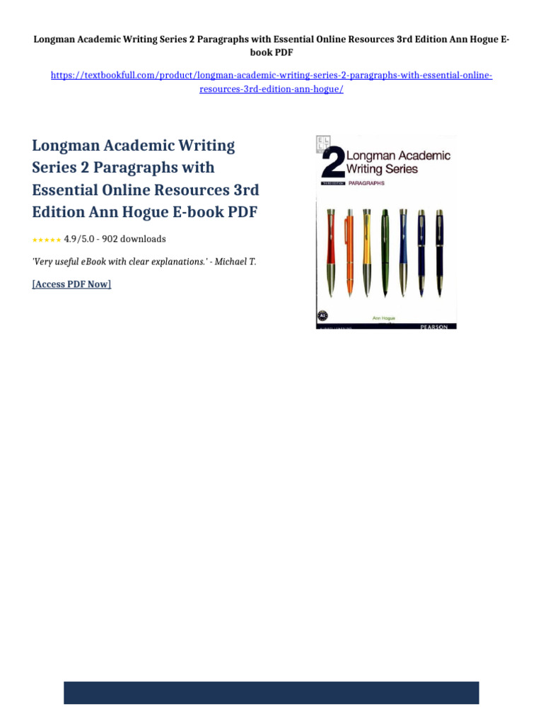Longman Academic Writing Series 2 Paragraphs with Essential Online ...