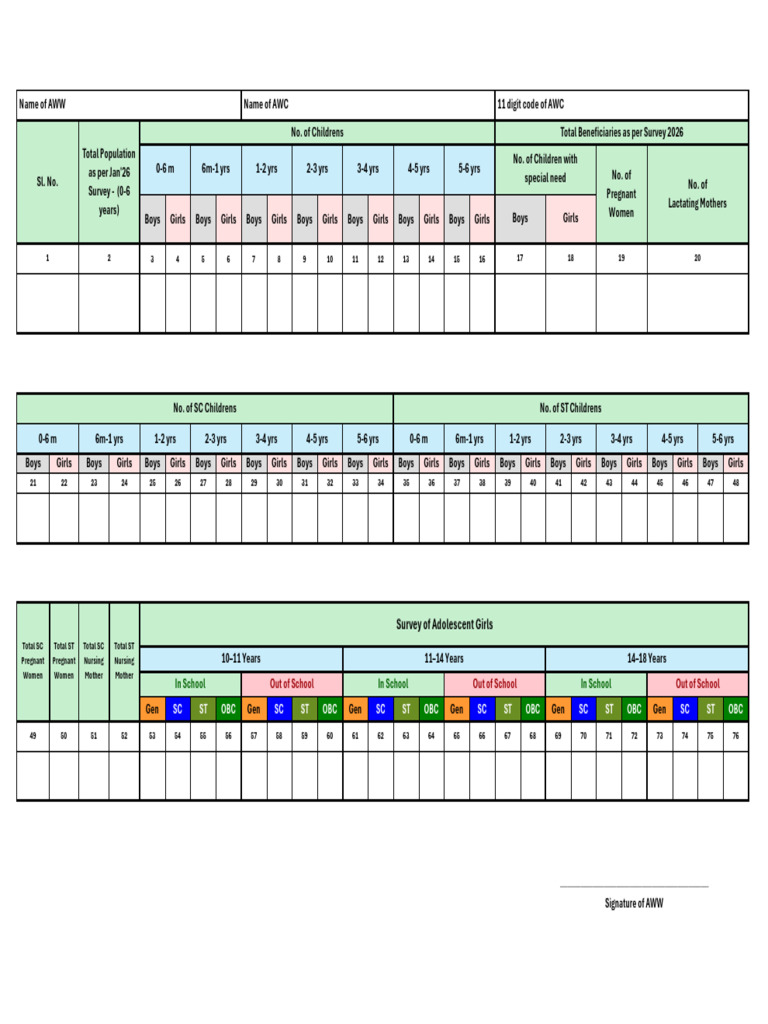 Format For Annual Survey 2026 - A4 COLOR | PDF