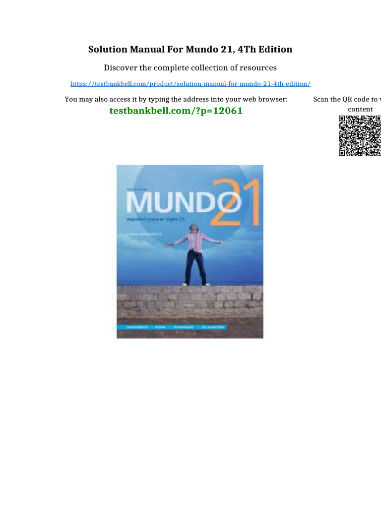 Solution Manual for Mundo 21, 4th Edition available full chapters | PDF ...