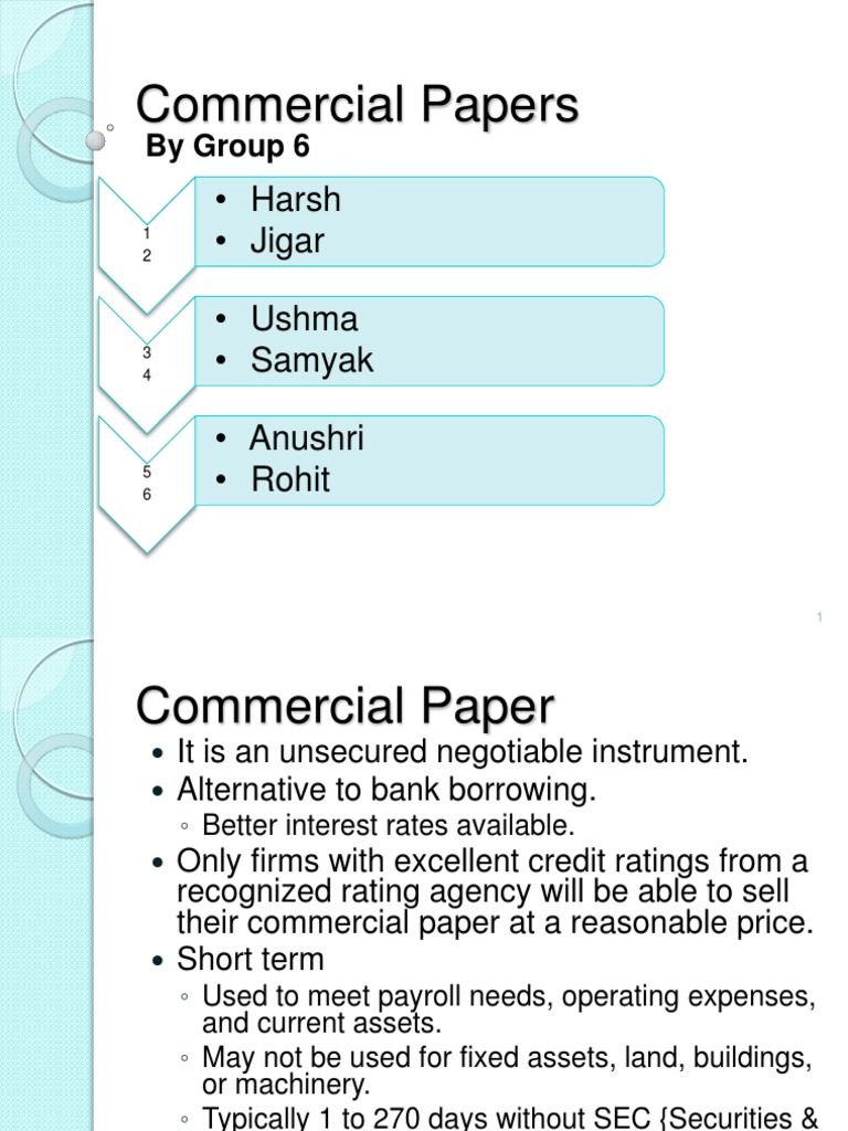 Overview of Commercial Paper | PDF | Commercial Paper | Money Market Fund