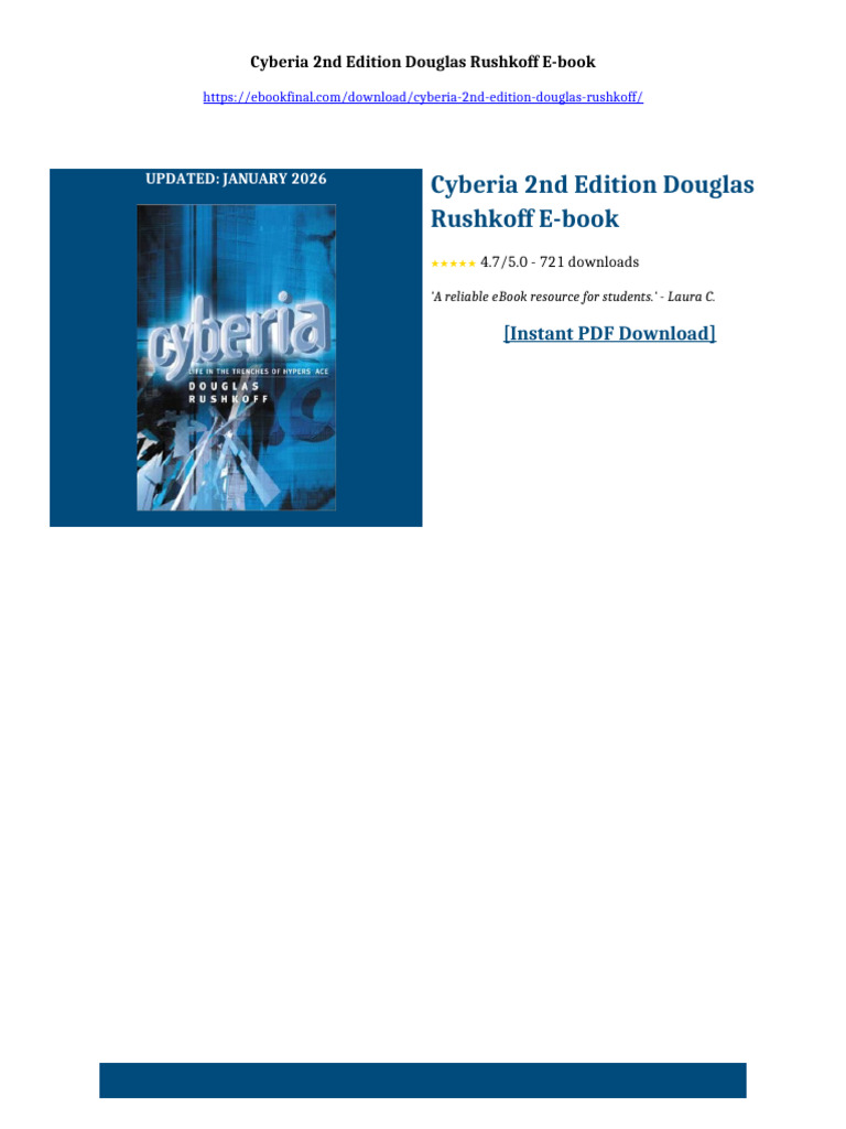 Cyberia 2nd Edition Douglas Rushkoff ebook pdf online | PDF ...