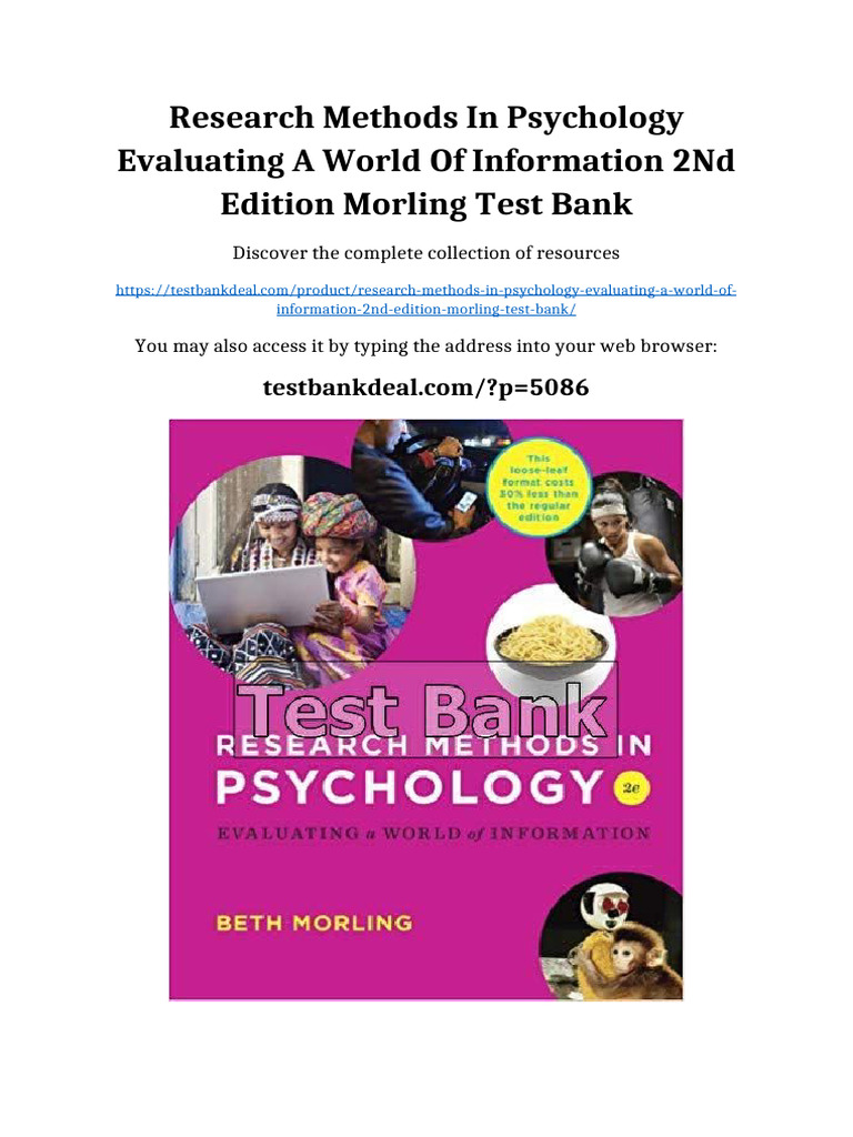 Research Methods in Psychology Evaluating a World of Information 2nd ...