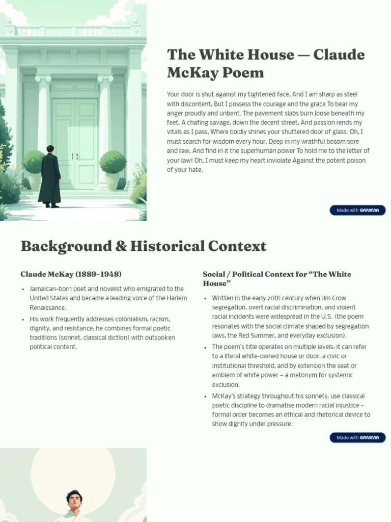 The White House Claude McKay Poem | PDF