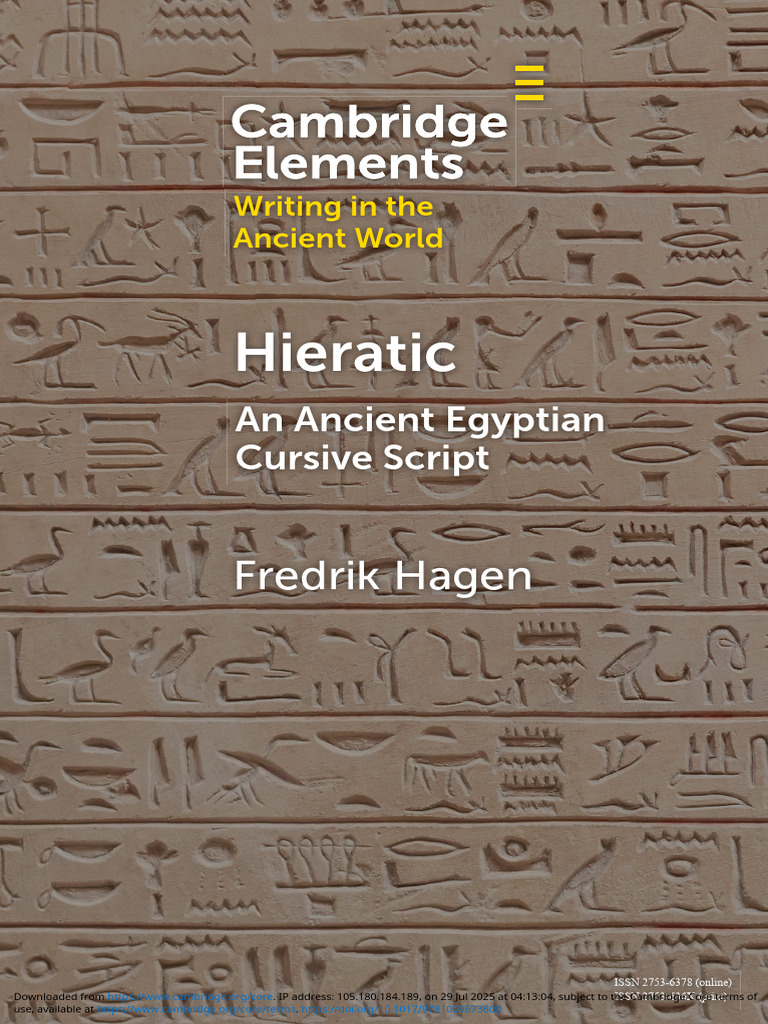 F. Hagen - Hieratic - An Ancient Egyptian Cursive Script | PDF ...