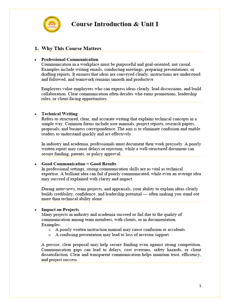 Handout Lecture 1-Introduction | PDF | Communication | Human Communication