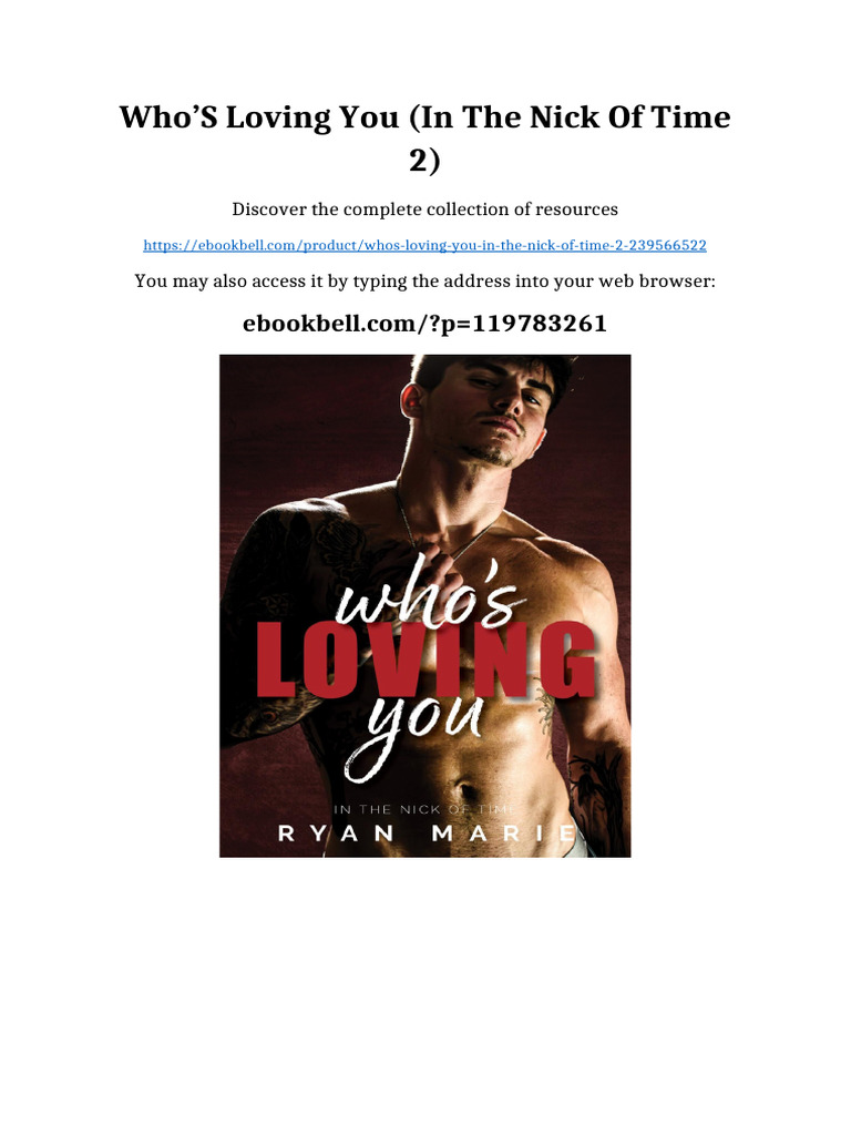 Who’s Loving You (In The Nick of Time 2) Kindle & PDF Formats | PDF ...