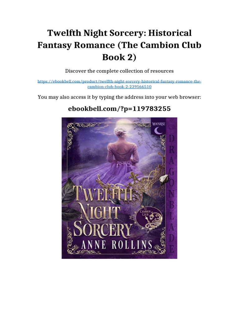 Twelfth Night Sorcery: Historical Fantasy Romance (The Cambion Club ...