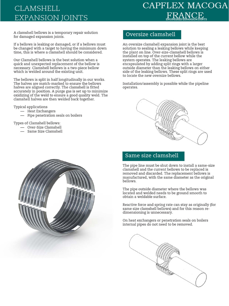 CAPFLEX MACOGA FRANCE Clamshell-Expansion-Joint | PDF | Welding ...