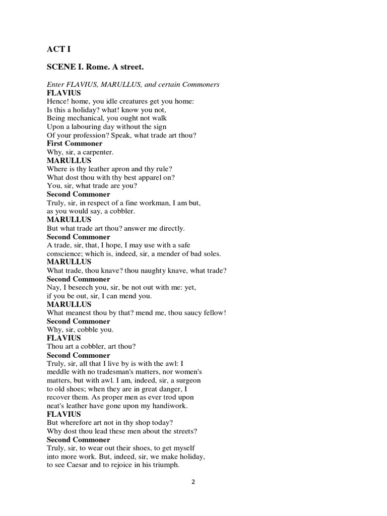 Julius Caesar - ACT I and II | PDF | Julius Caesar