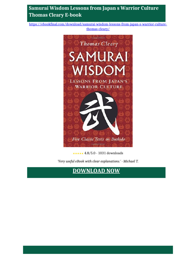 Samurai Wisdom Lessons from Japan s Warrior Culture Thomas Cleary ebook ...