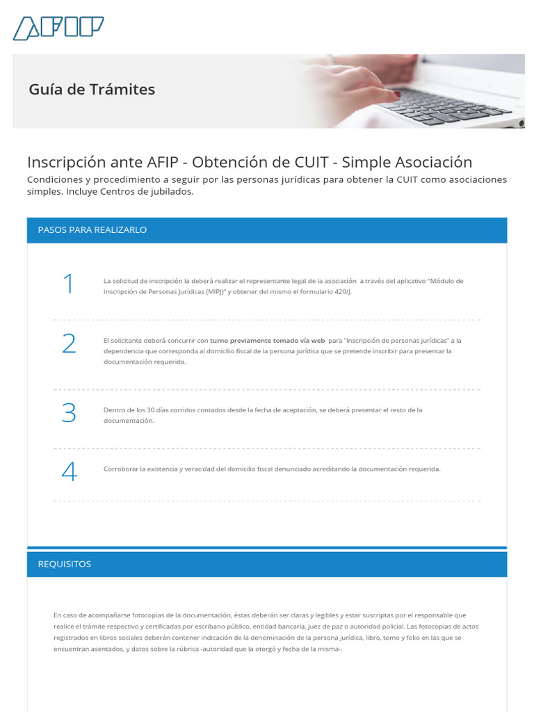 GT_Inscripción Ante AFIP - Obtención de CUIT - Simple Asociación | PDF ...