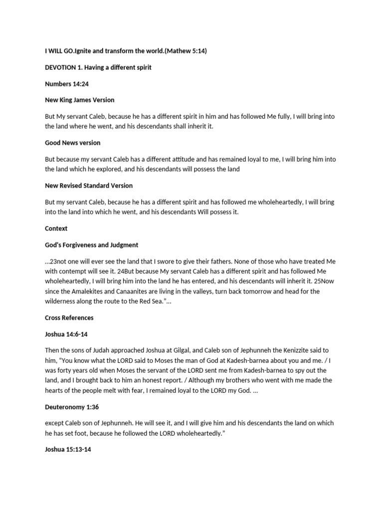 Having A Different Spirit | PDF | Jesus | Books Of Kings