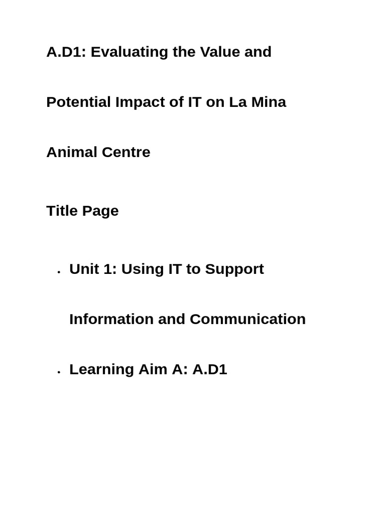 Learning Aim a D1 | PDF | Evaluation | Point Of Sale