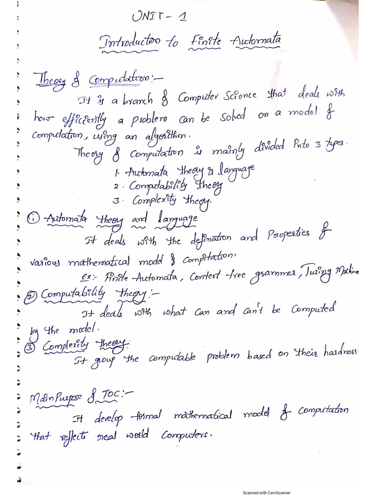Atcd Unit-1 Notes | PDF