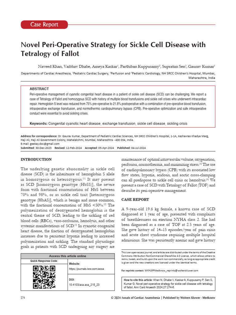 novel_peri_operative_strategy_for_sickle_cell.18 | PDF | Physiology ...