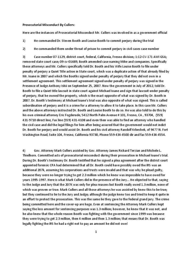 Prosecutorial Misconduct by Cullers | PDF | State Court (United States ...