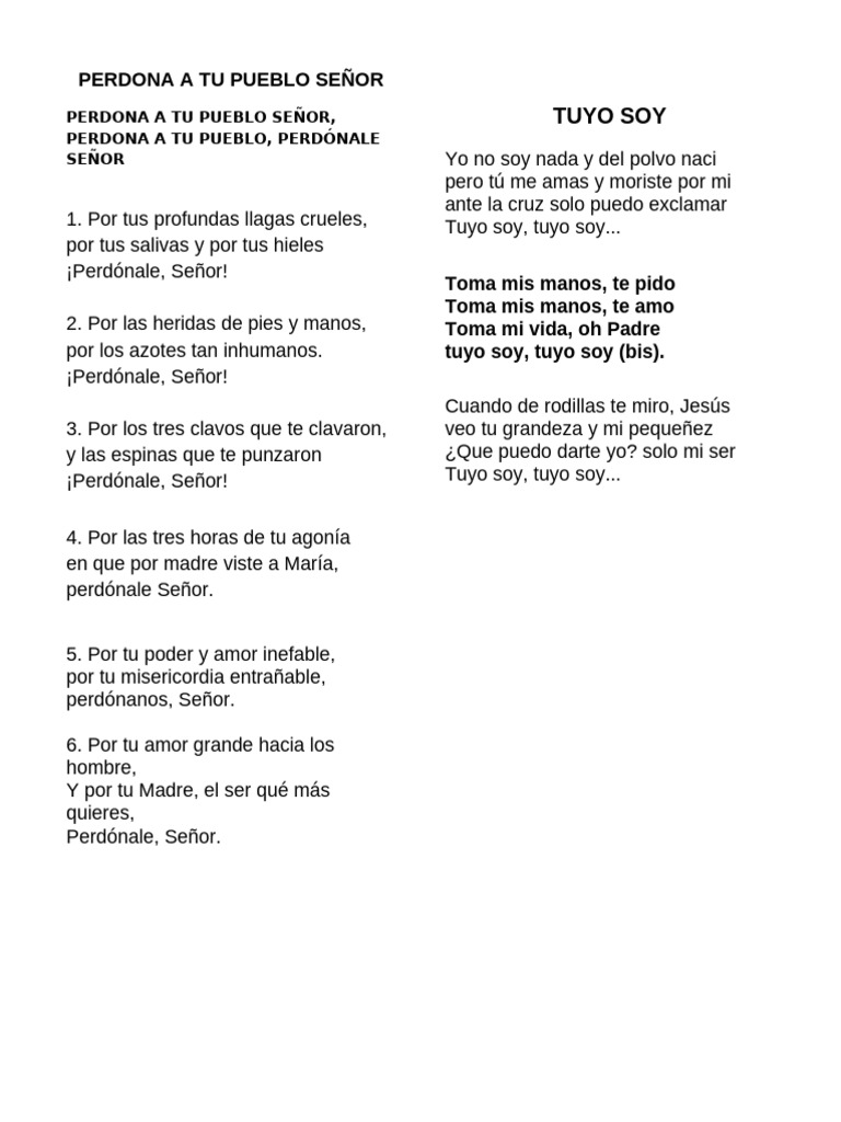 Perdona a Tu Pueblo Señor | PDF