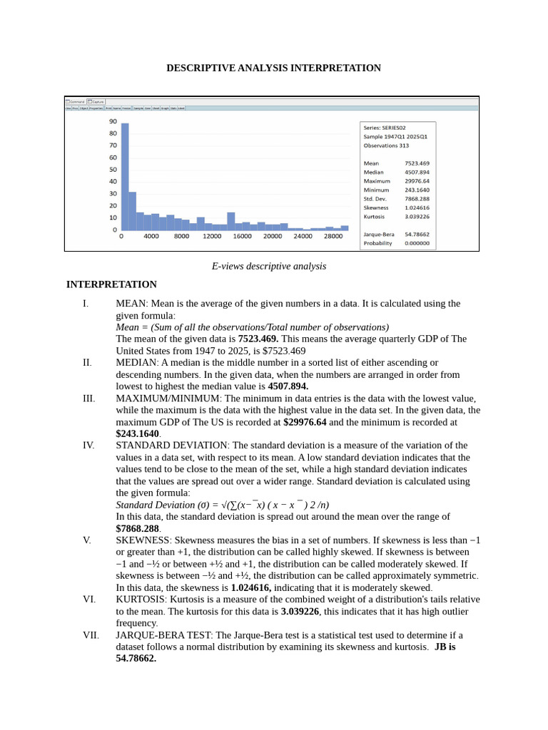 Descriptive Analysis Interpretation | PDF | Skewness | Standard Deviation