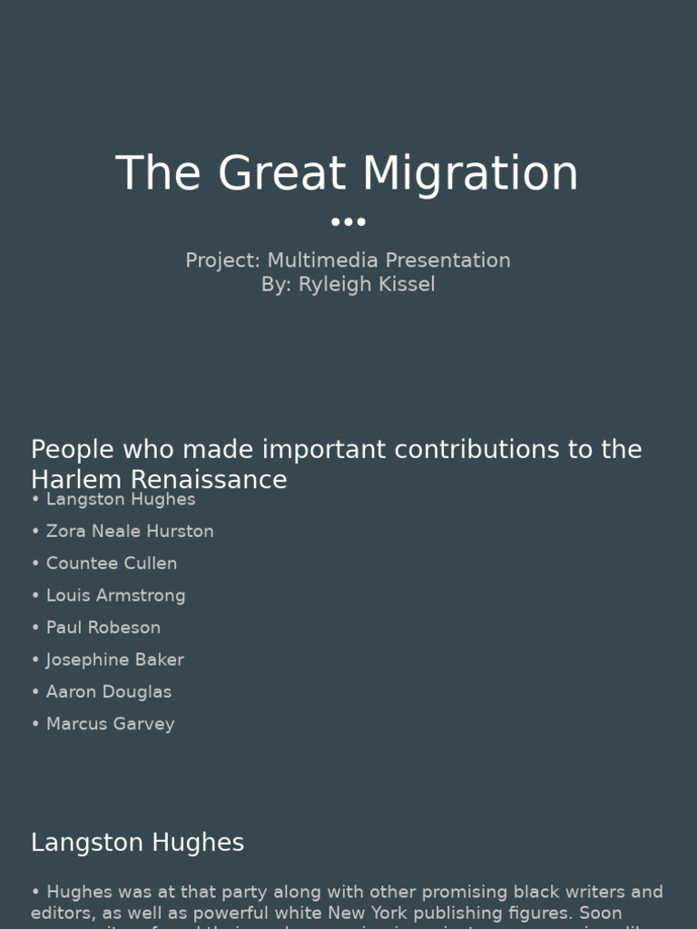 The Great Migration Project Multimedia Presentation | PDF | Harlem ...