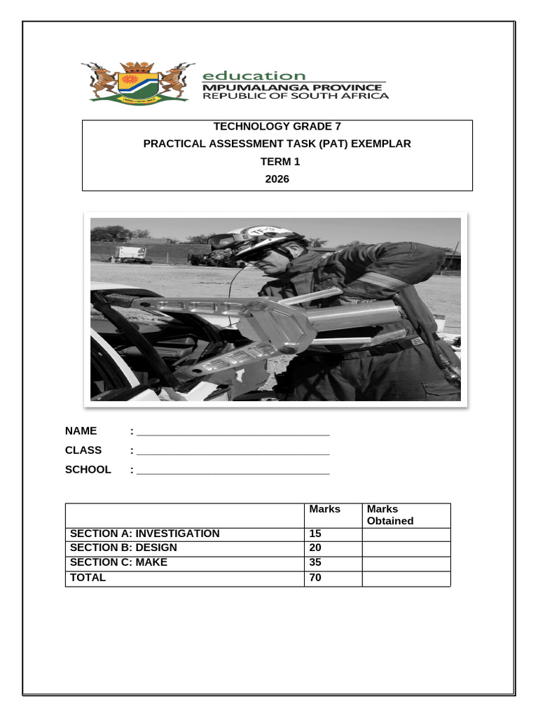 Practical Task GR 7 2026 Term One | PDF | Cognition