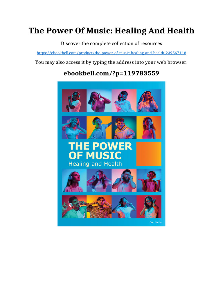 The Power of Music: Healing and Health Ready to Read | PDF ...