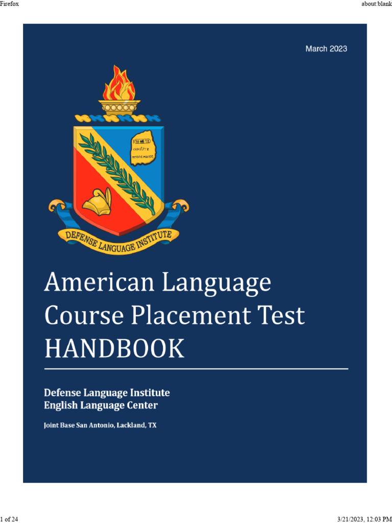 ALCPT Handbook | PDF