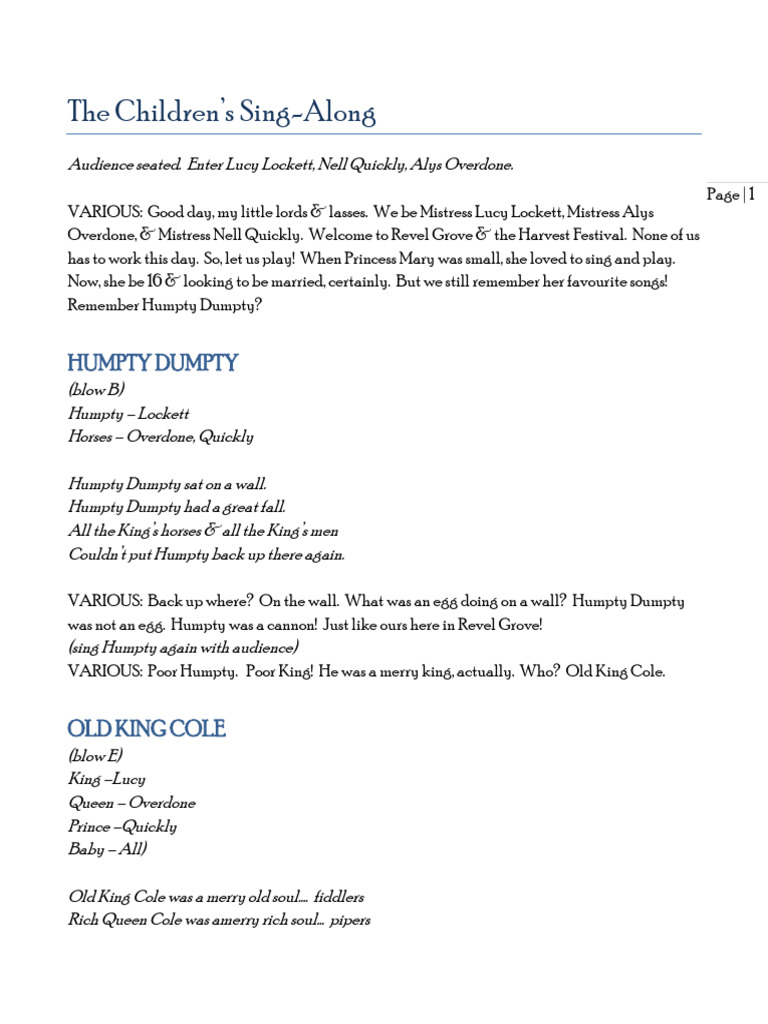 Children_s Sing-Along Script | PDF