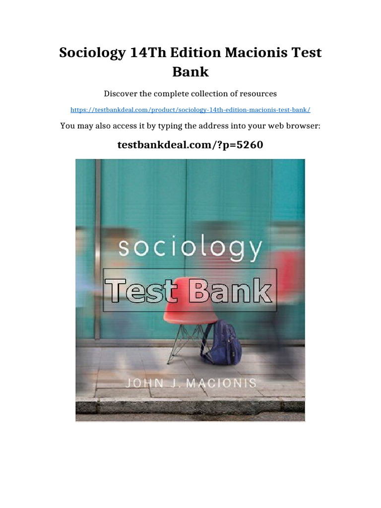 Sociology 14th Edition Macionis Test Bank Full Chapters Included | PDF ...