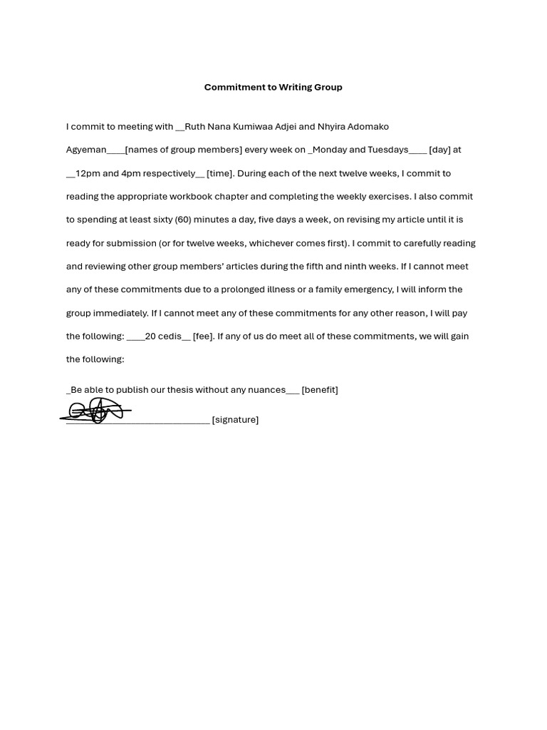 Commitment to Writing Group_tobesigned | PDF