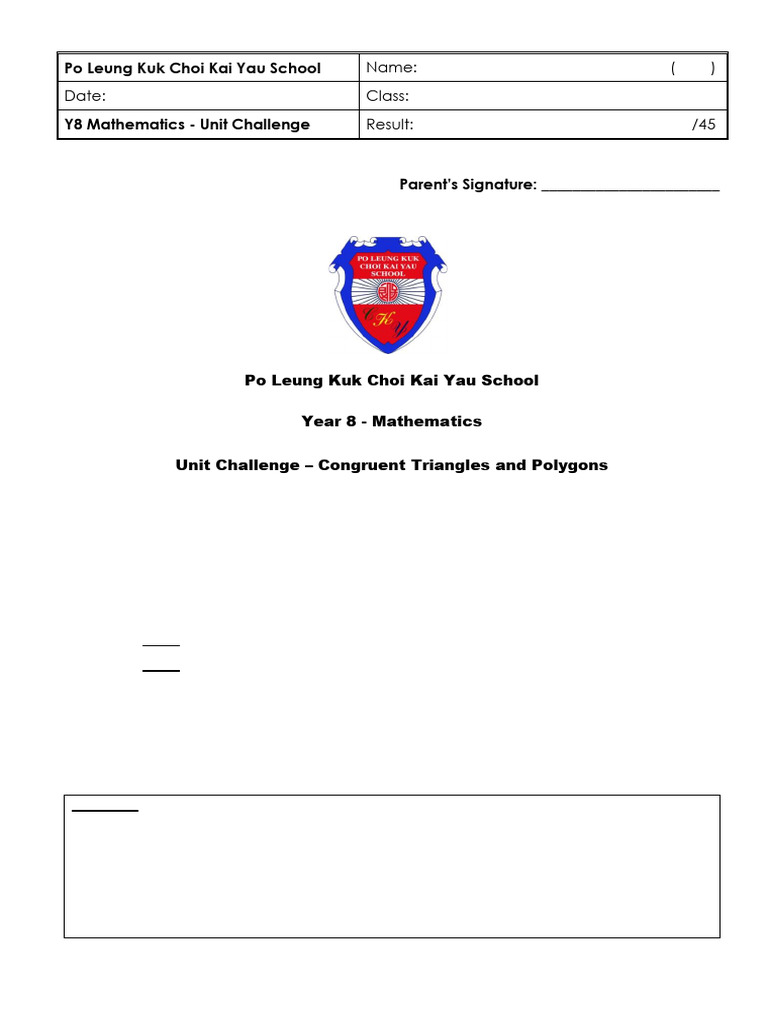 2324 Y8 Math Challenge02 Congruent Triangles Polygons 8B | PDF ...