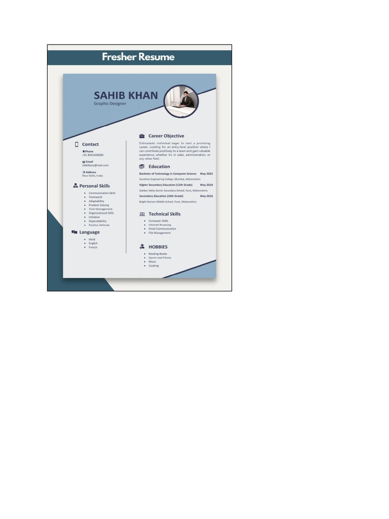 CV Format For Freshers Easy To Edit and Download | PDF