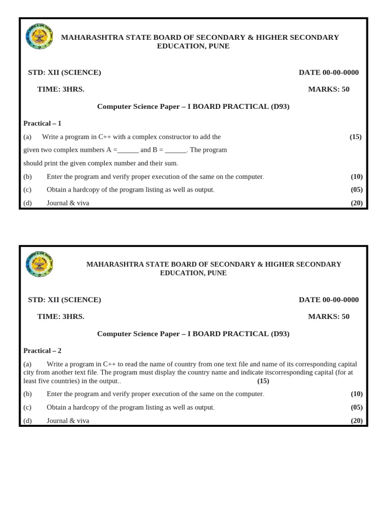 Cs - I Practical Set2026 | PDF | Method (Computer Programming ...