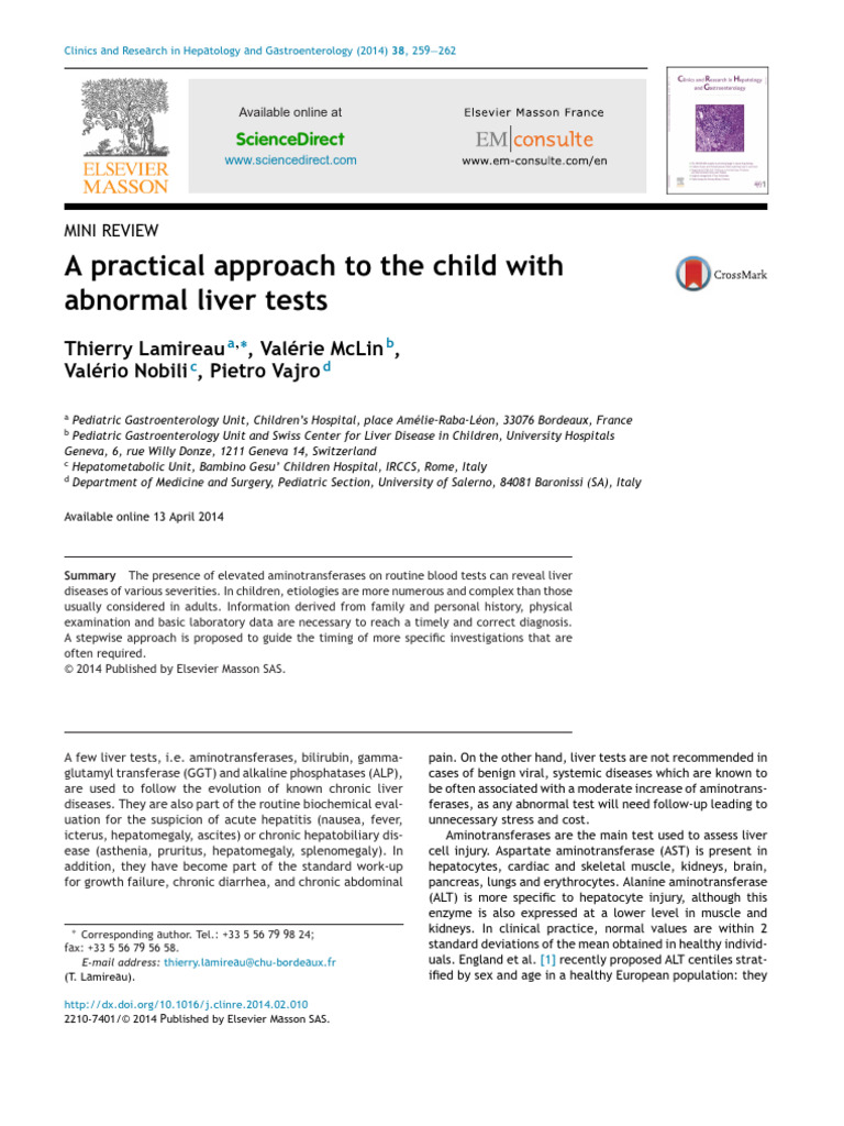 A Practical Approach To The Child With Abnormal Liver Tests | PDF ...