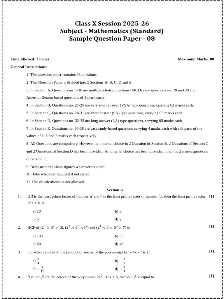 SP_Maths_10 | PDF | Zero Of A Function | Area