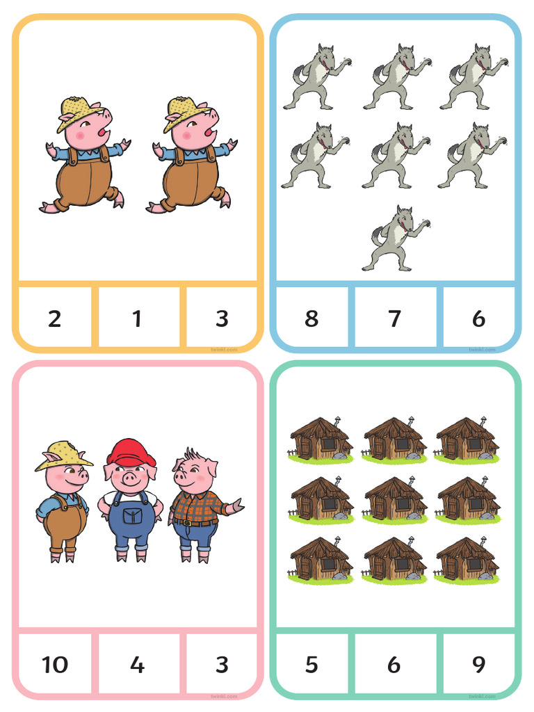 T M 1691051829 The Three Little Pigs Peg Counting Activity Ver 1 | PDF
