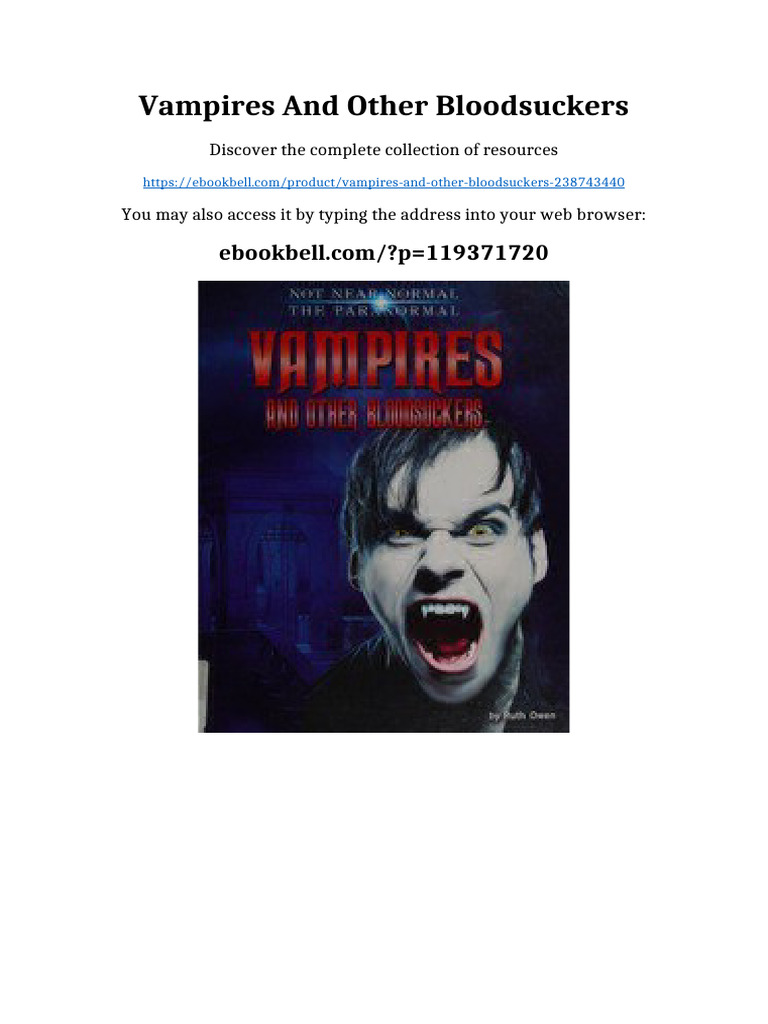 Vampires and Other Bloodsuckers Latest PDF 2025 | PDF | Libraries ...