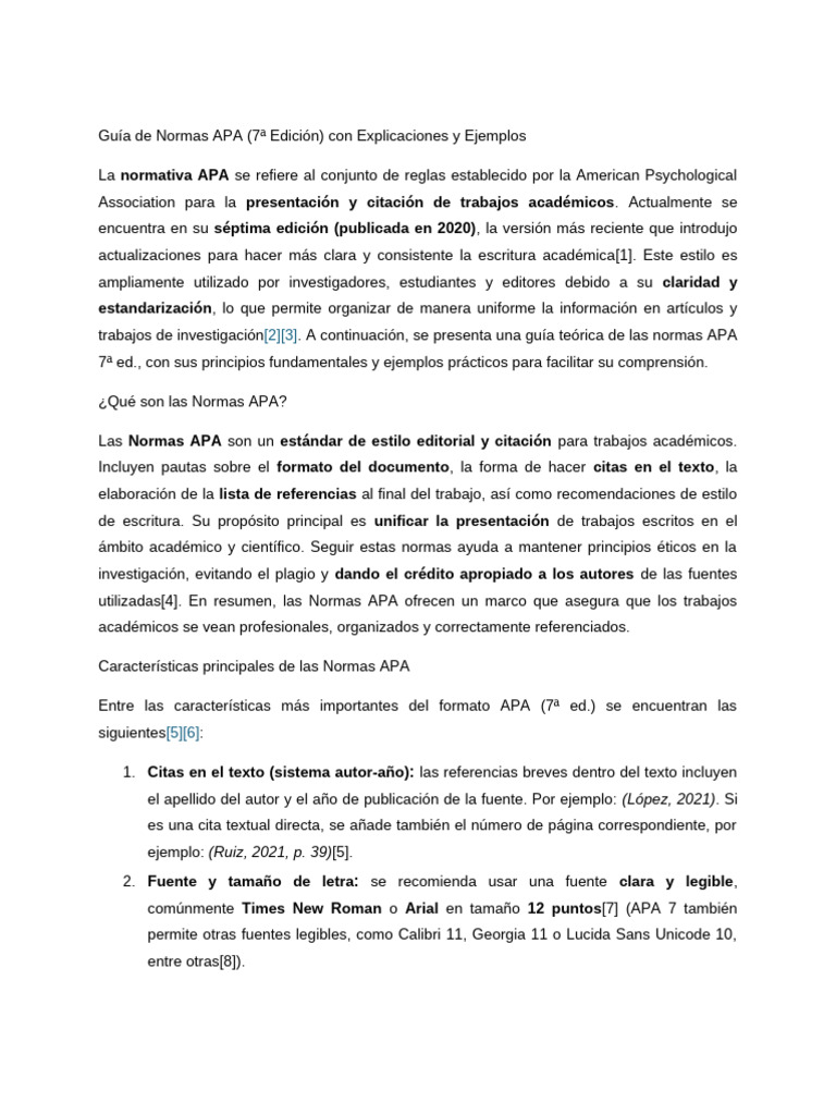 Guia de Normas APA 7 Edicion Con Explicaciones y Ejemplos | PDF ...