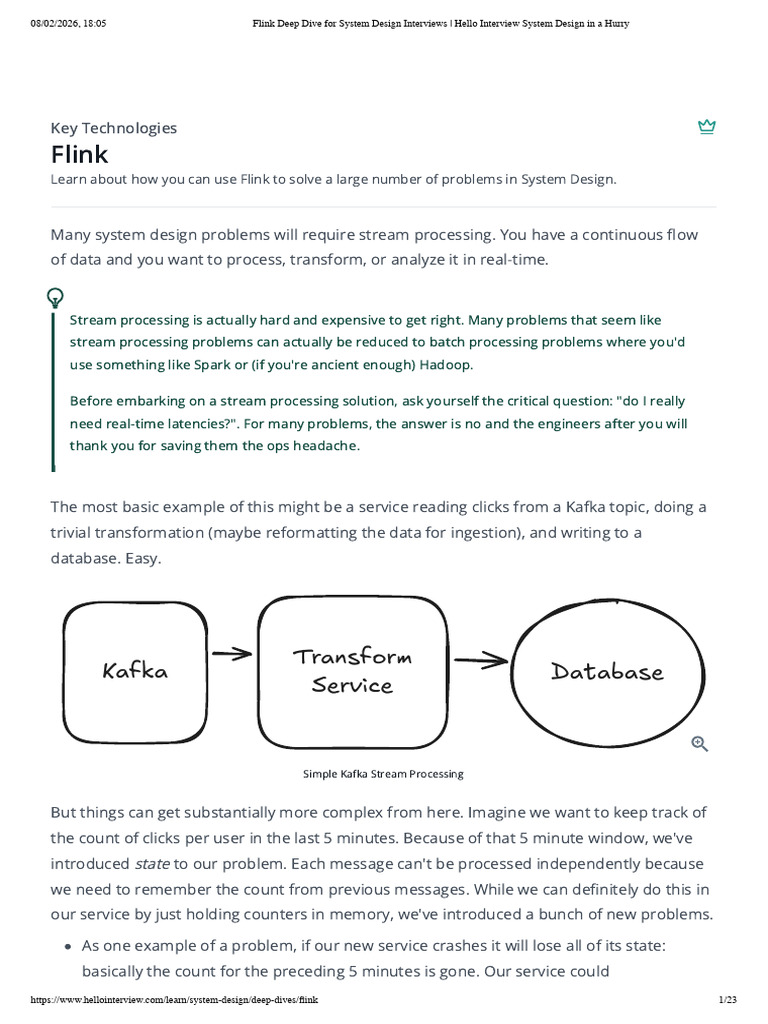 Flink Deep Dive For System Design Interviews - Hello Interview System ...