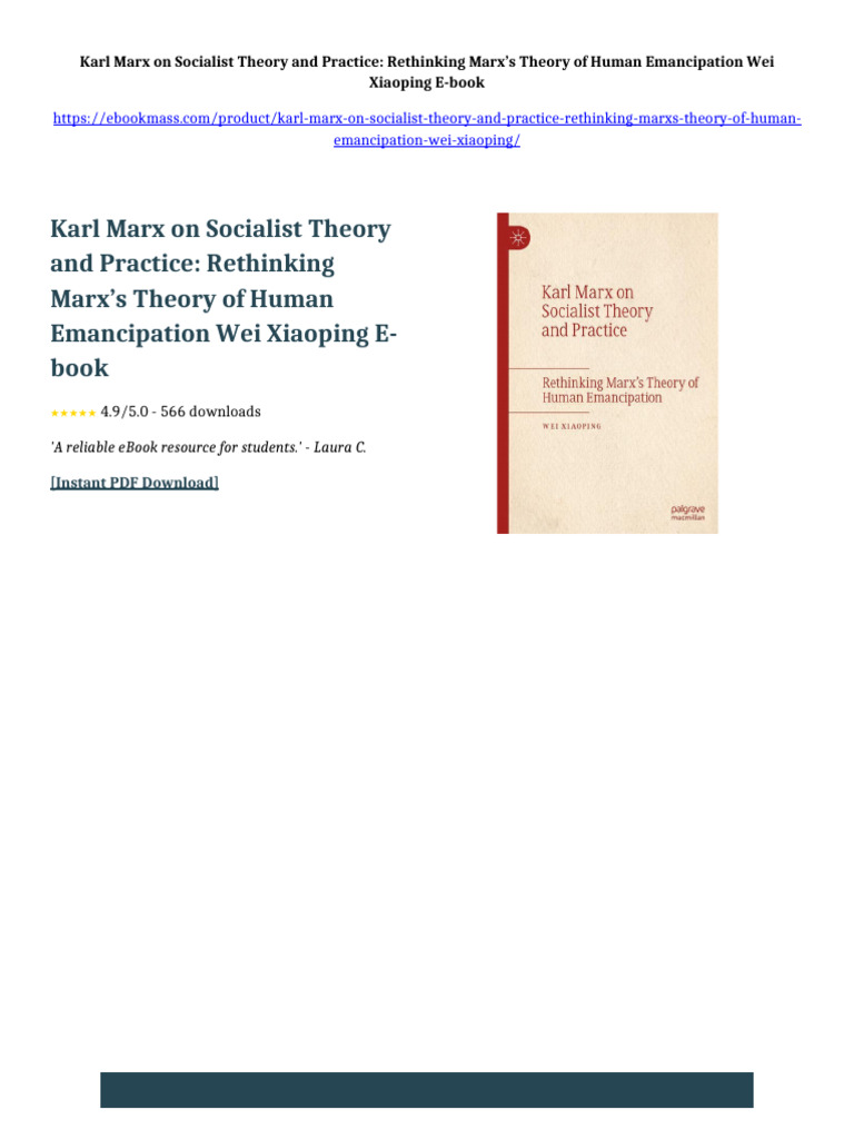 Karl Marx on Socialist Theory and Practice: Rethinking Marx’s Theory of ...