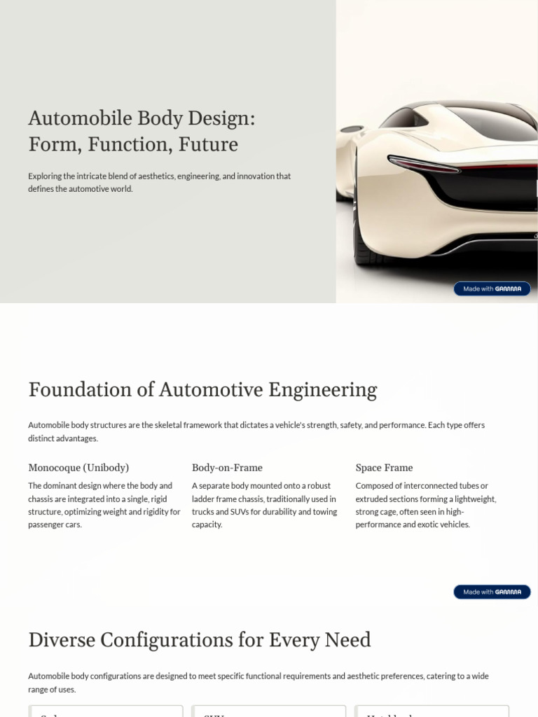 Automobile Body Design Form Function Future | PDF | Car | Automotive ...