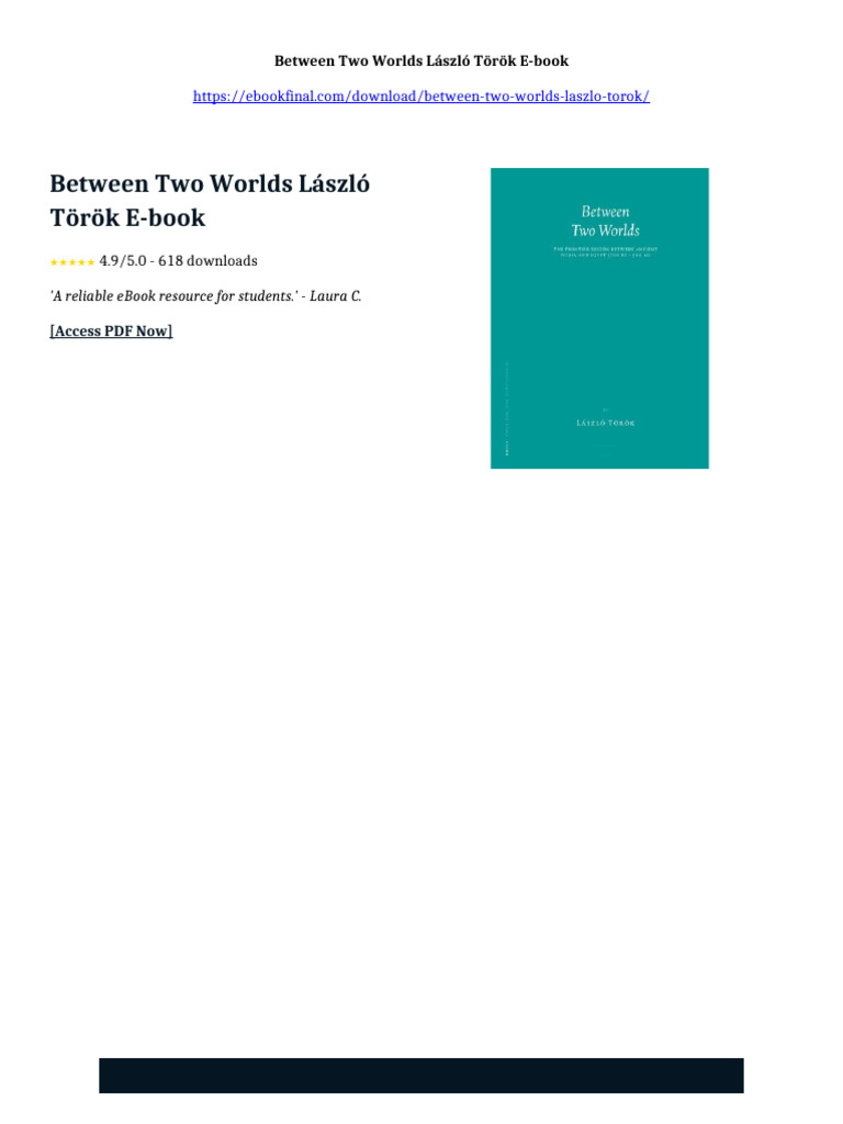 Between Two Worlds László Török Ebook Downloadable Chapter Set | PDF ...