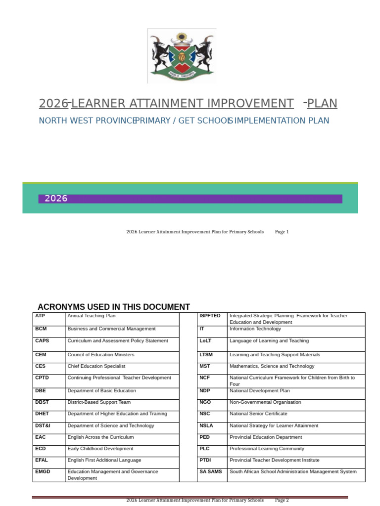 2026 Primary Schools Laip Document | PDF | Curriculum | Learning