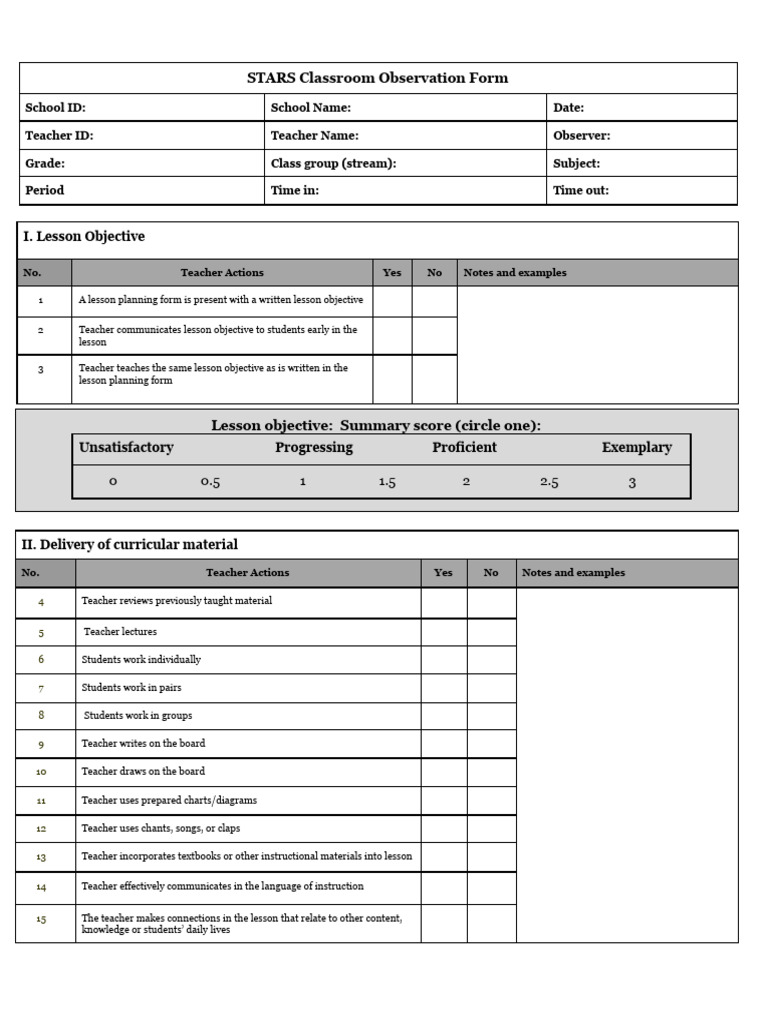 Classroom Observation - ForM_2024_final.docx (1) (1) (1) (2) | PDF ...