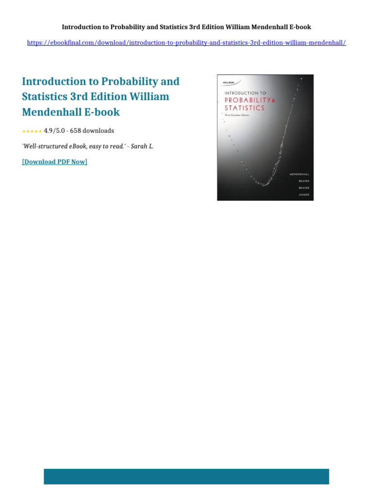 Introduction to Probability and Statistics 3rd Edition William ...