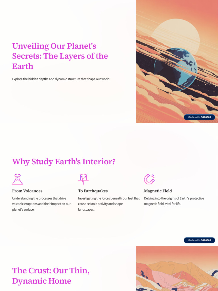 Unveiling Our Planets Secrets The Layers of The Earth | PDF | Plate ...