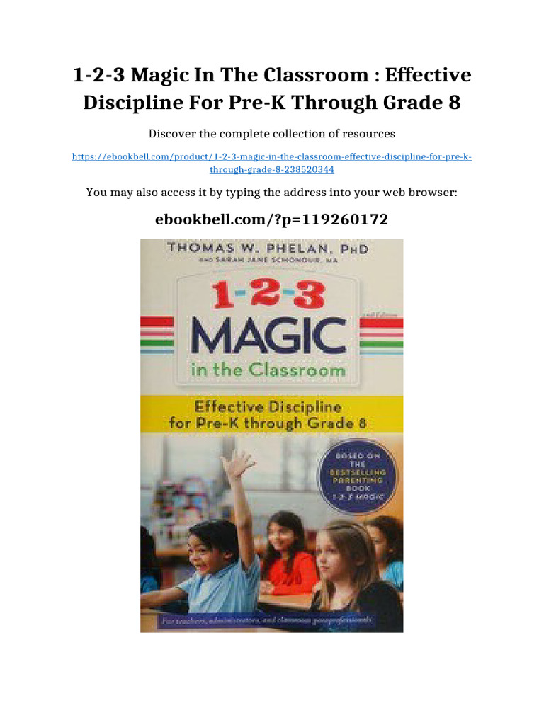 1-2-3 magic in the classroom : effective discipline for pre-K through ...